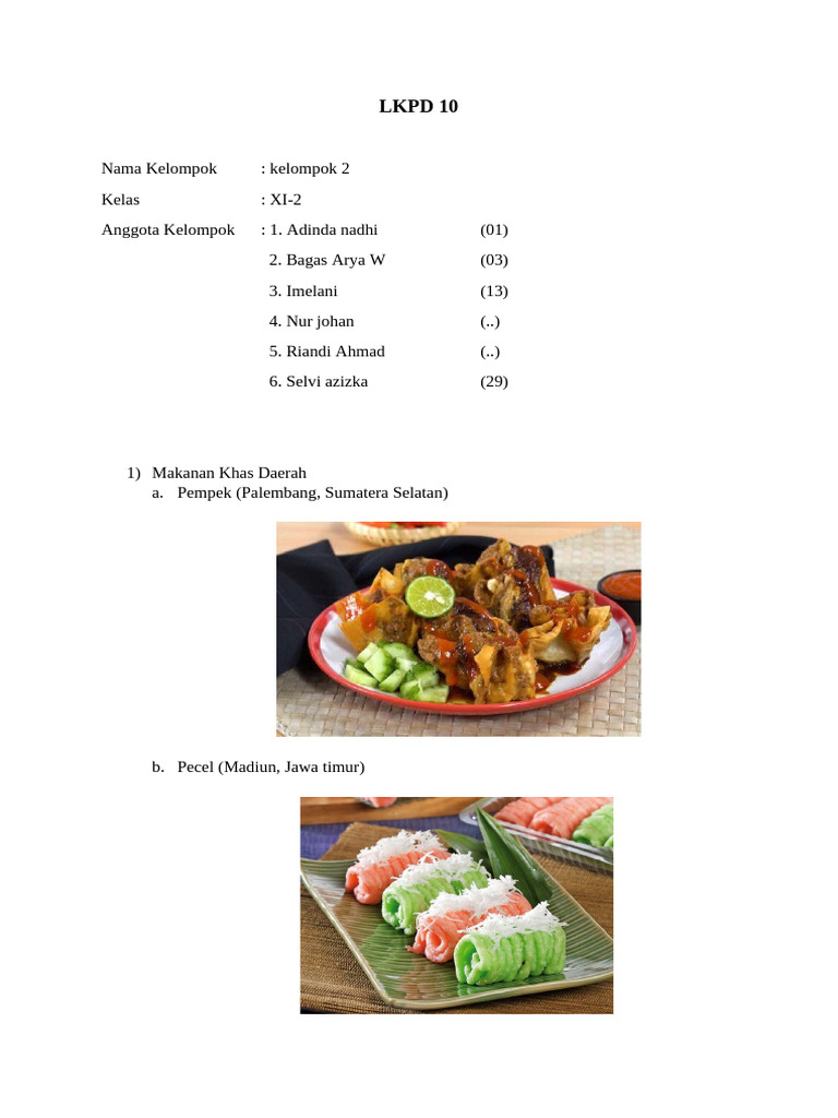 Resep Makanan Daerah | PDF