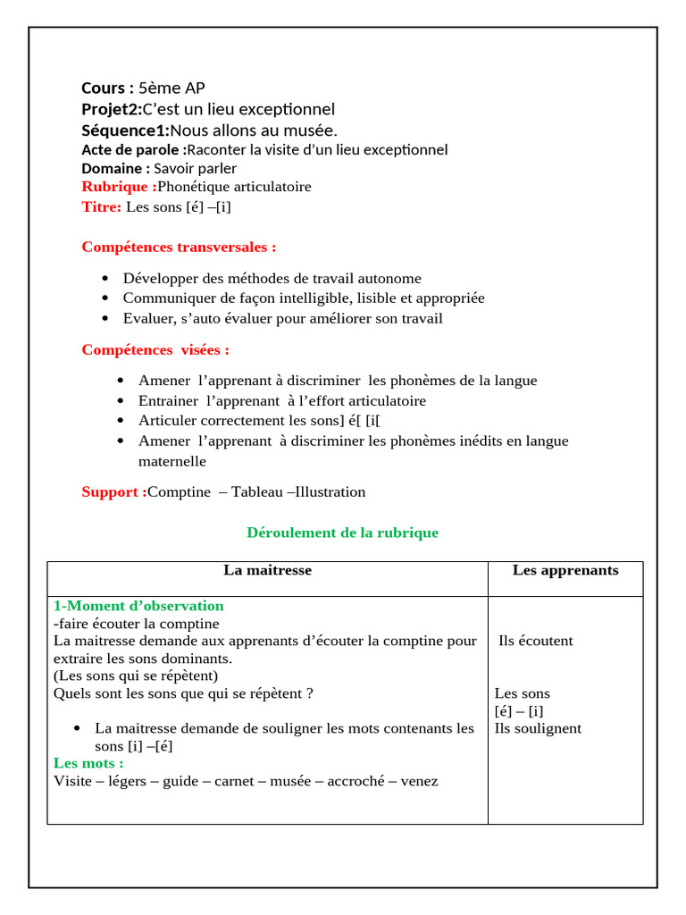 Phonétique Projet 2 Seq 1 | PDF