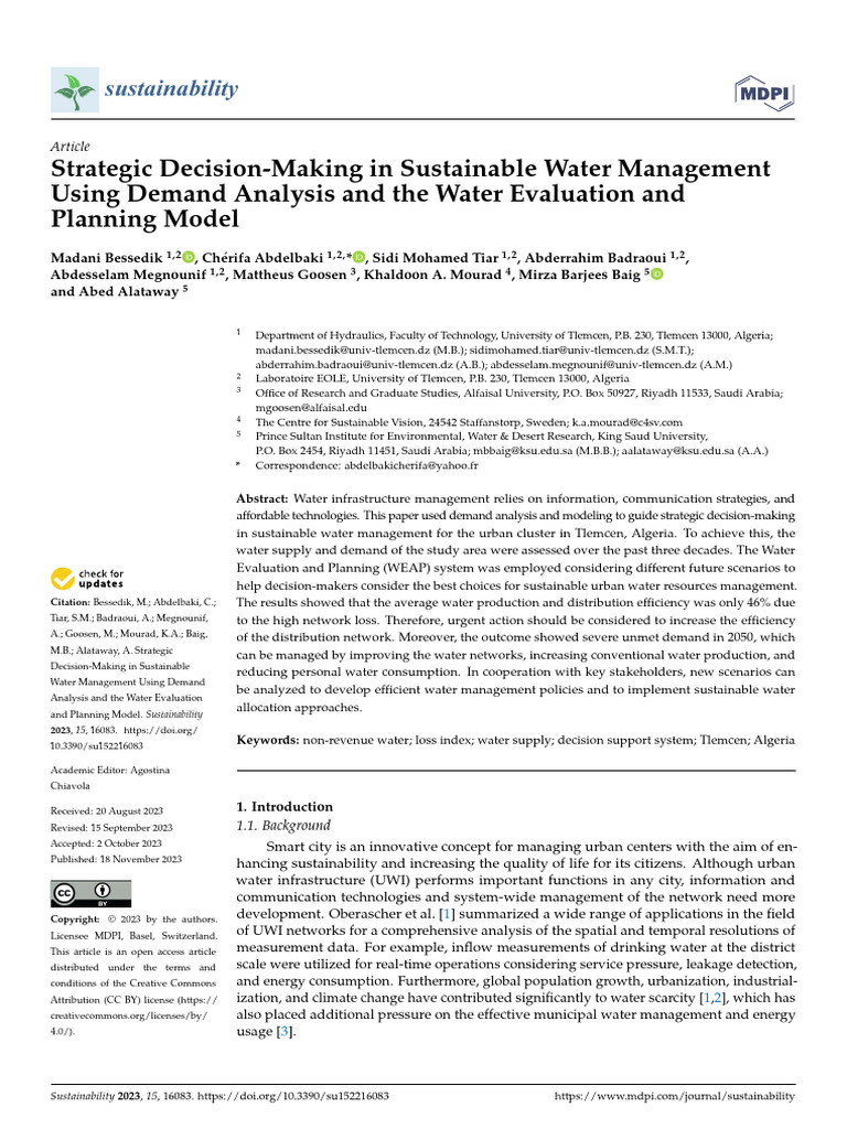Sustainability 15 16083 v3 | PDF | Water Resources | Science & Mathematics