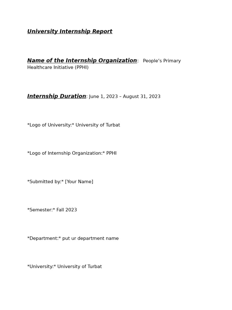 Report of Internships and Its Methods | PDF | Health Care | Health Administration