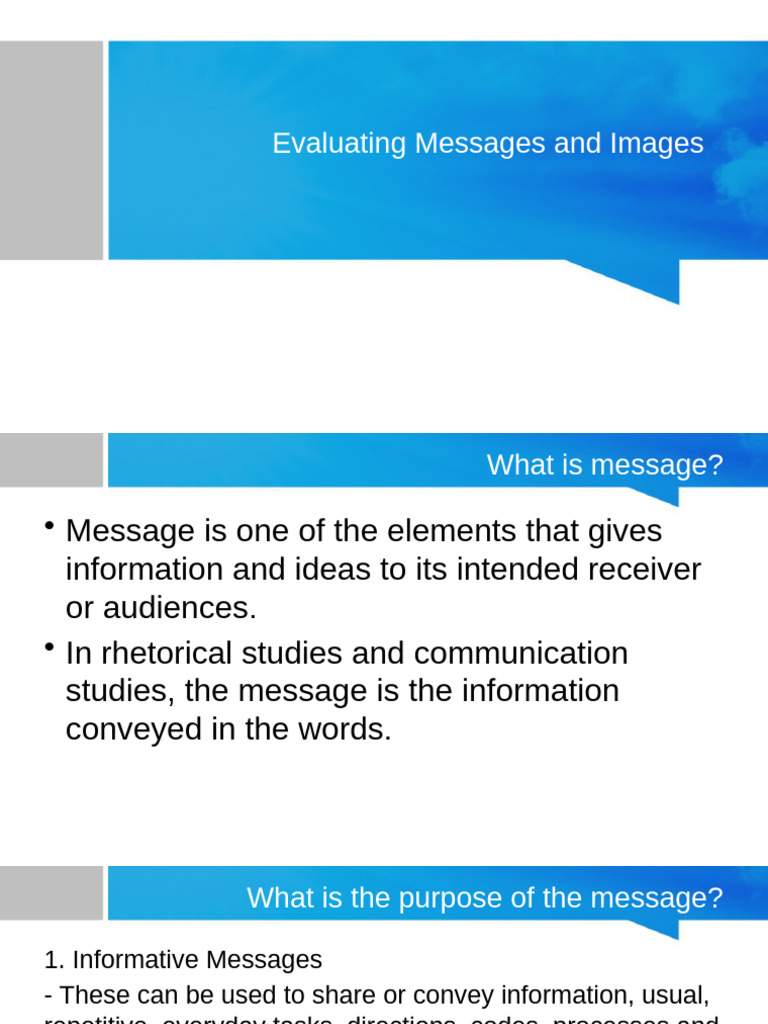 Evaluating Message and Images | PDF