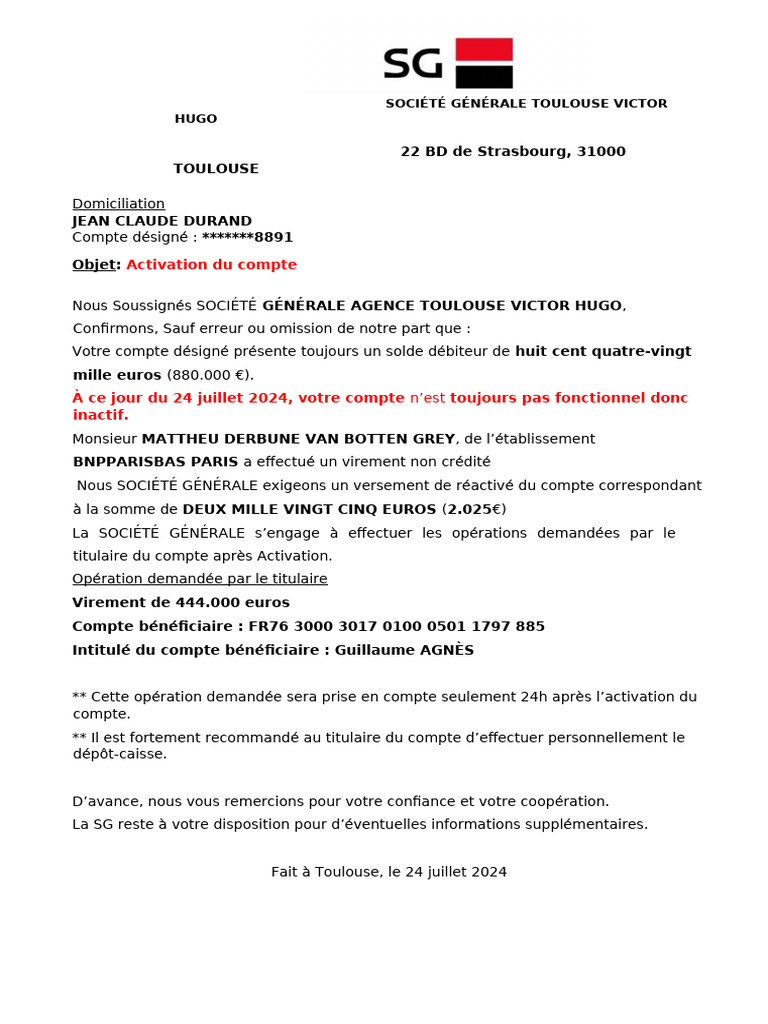 Bancaire SG Tls | PDF