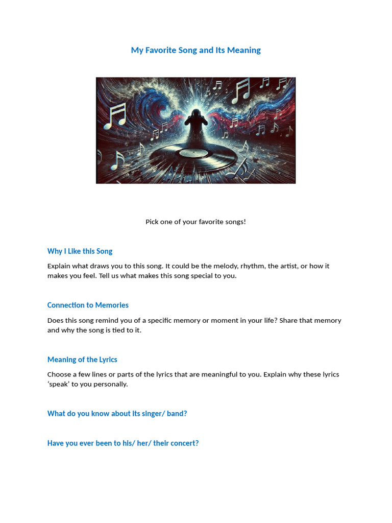 My Favorite Song and Its Meaning | PDF