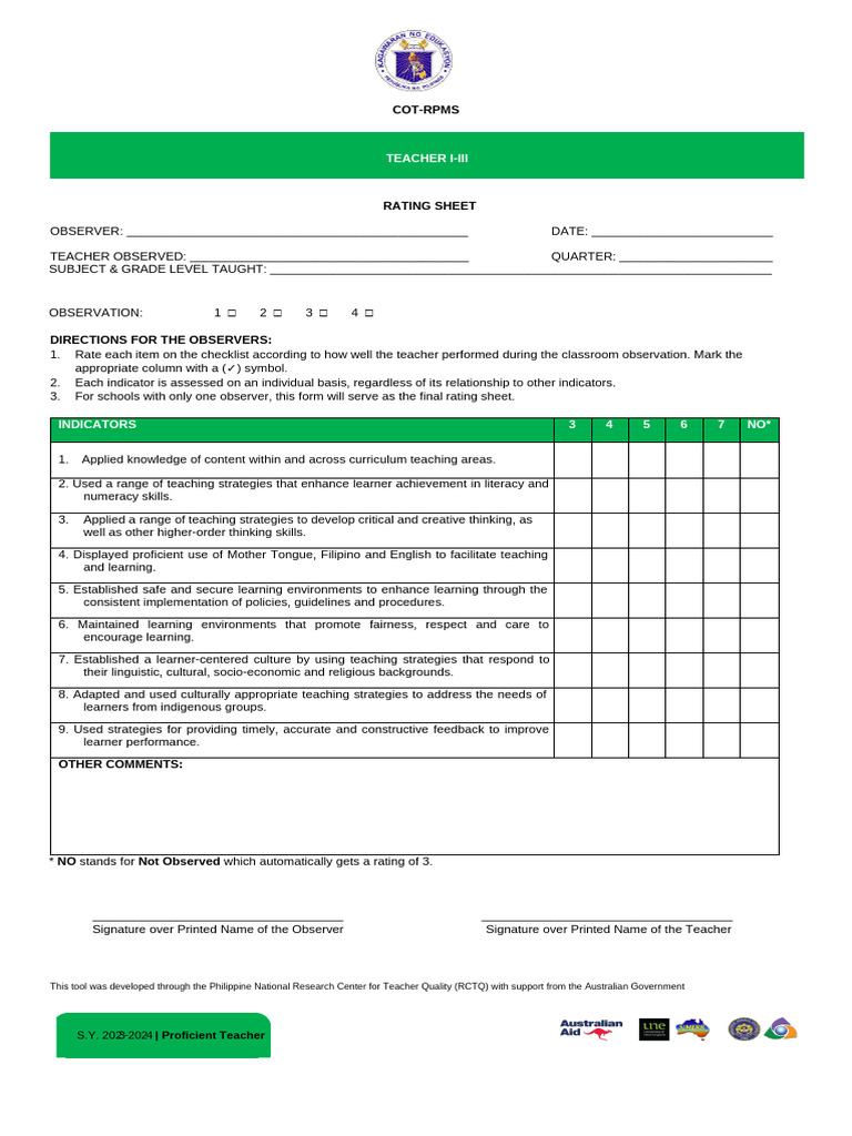 Appendix-C-03-COT-RPMS-Rating-Sheet-for-T-I-III-for-SY-2023-2024 | PDF