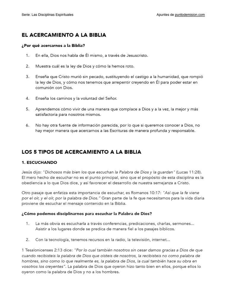 El Acercamiento A La Biblia | PDF