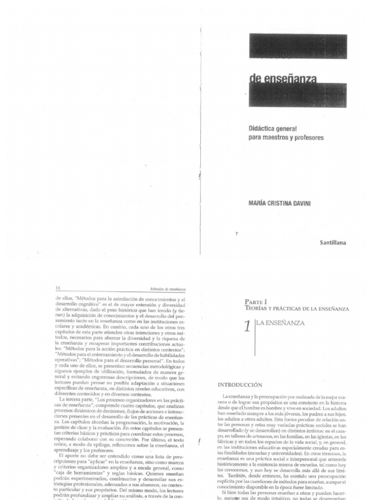 U.1 Davini, Didactica General para Maestros y Profesores. Cap 1 y 3 | PDF