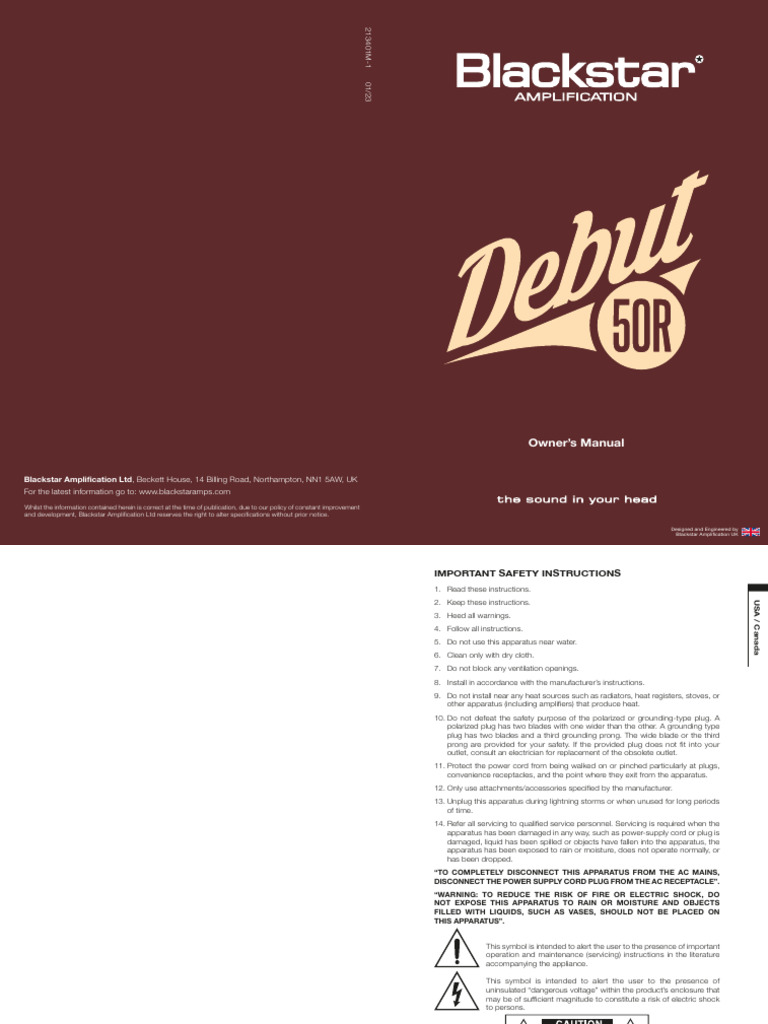 213401m 1 Debut 50r Owners Manual 1 | PDF