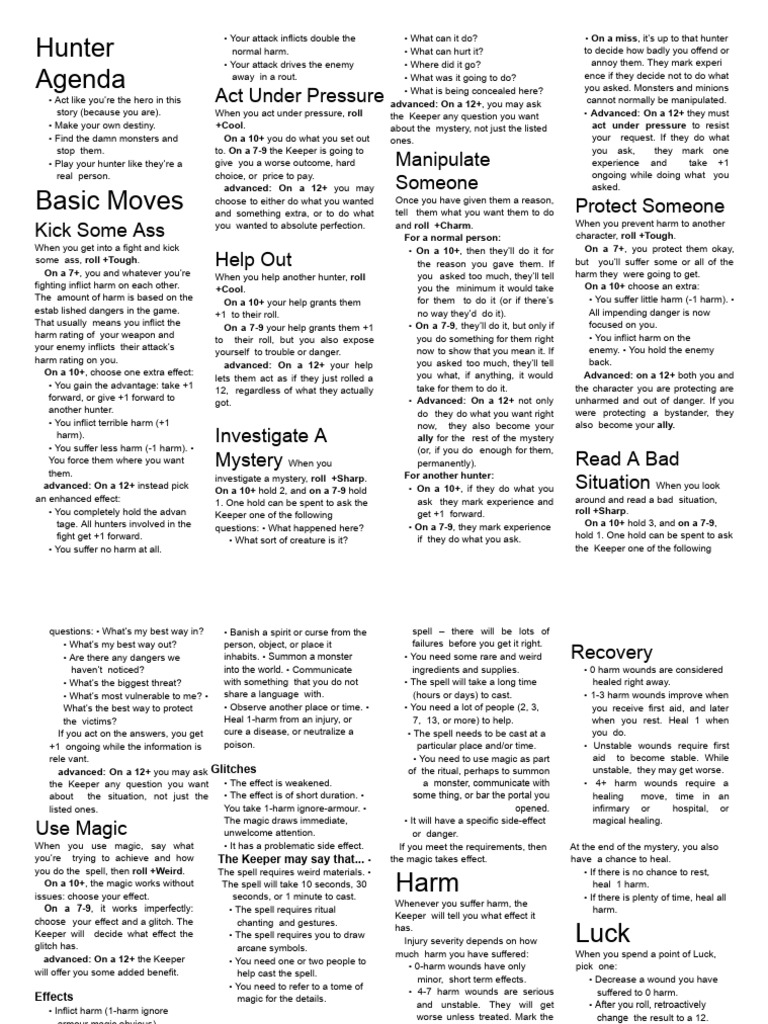 Hunter Reference | PDF