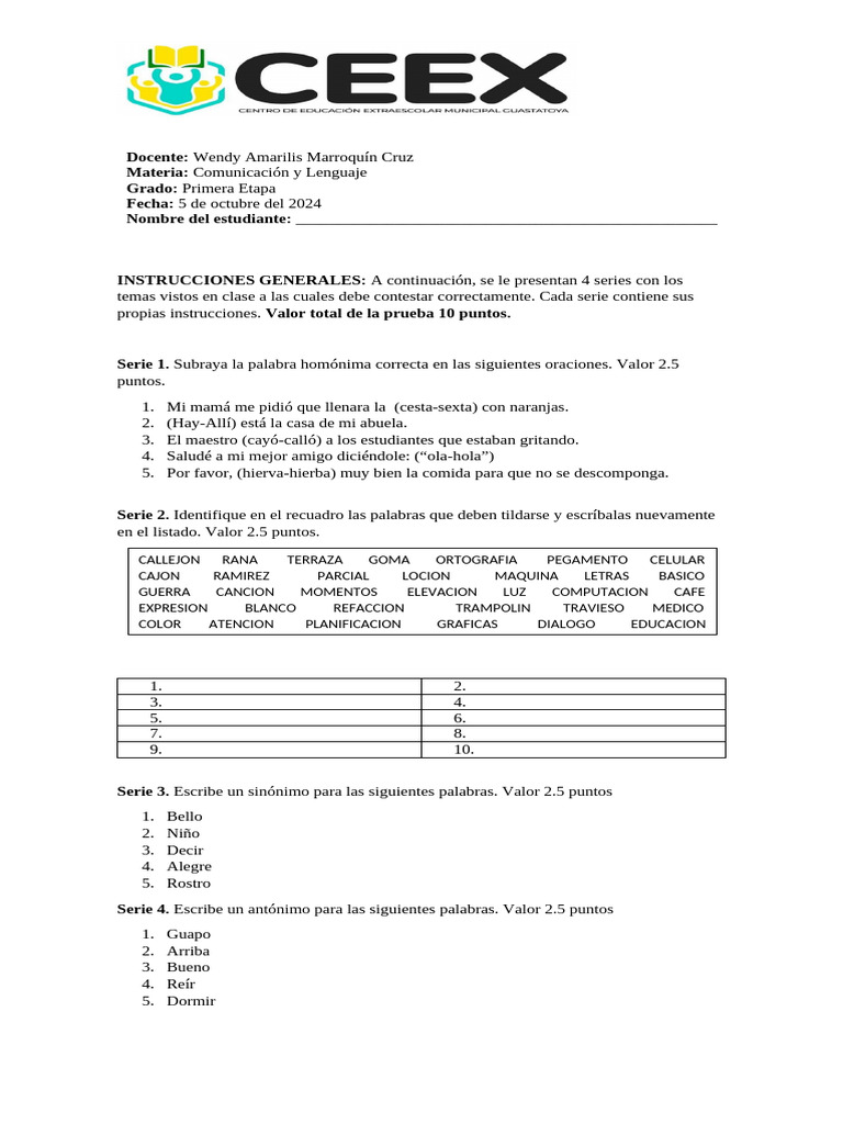 Parcial 1-Ceex Primera Etapa | PDF