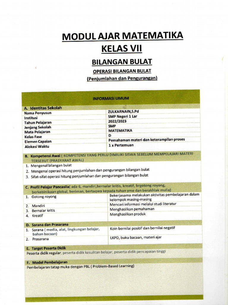 Zulkarnain Modul Ajar | PDF