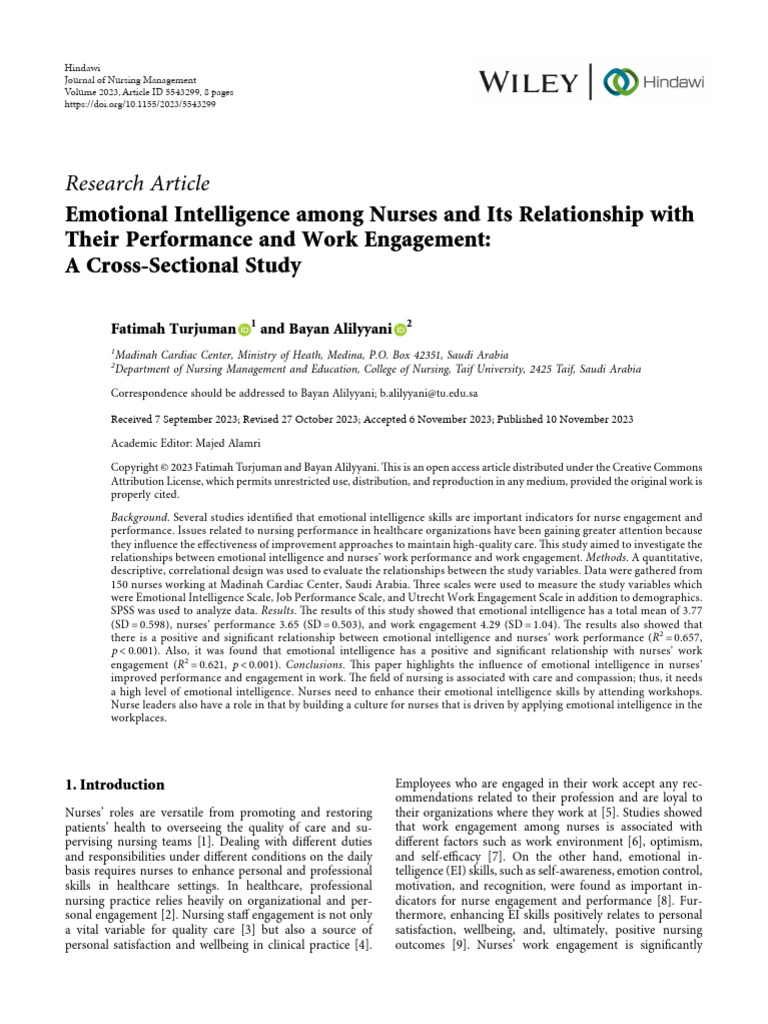 Emotional Intelligence Among Nurses and Its Relati | PDF