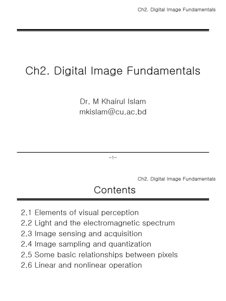 CH 2. Digital Image Fundamentals. | PDF