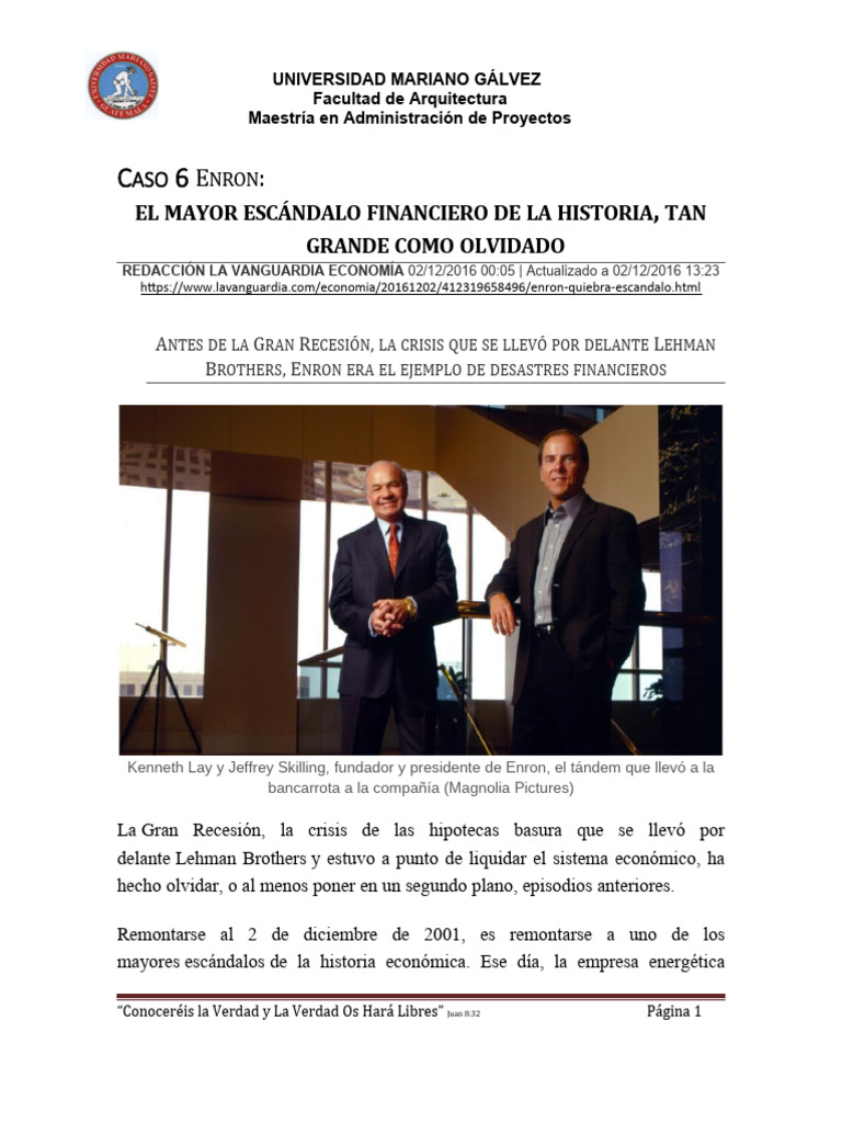 Caso 6 Enron | PDF | Enron | Política