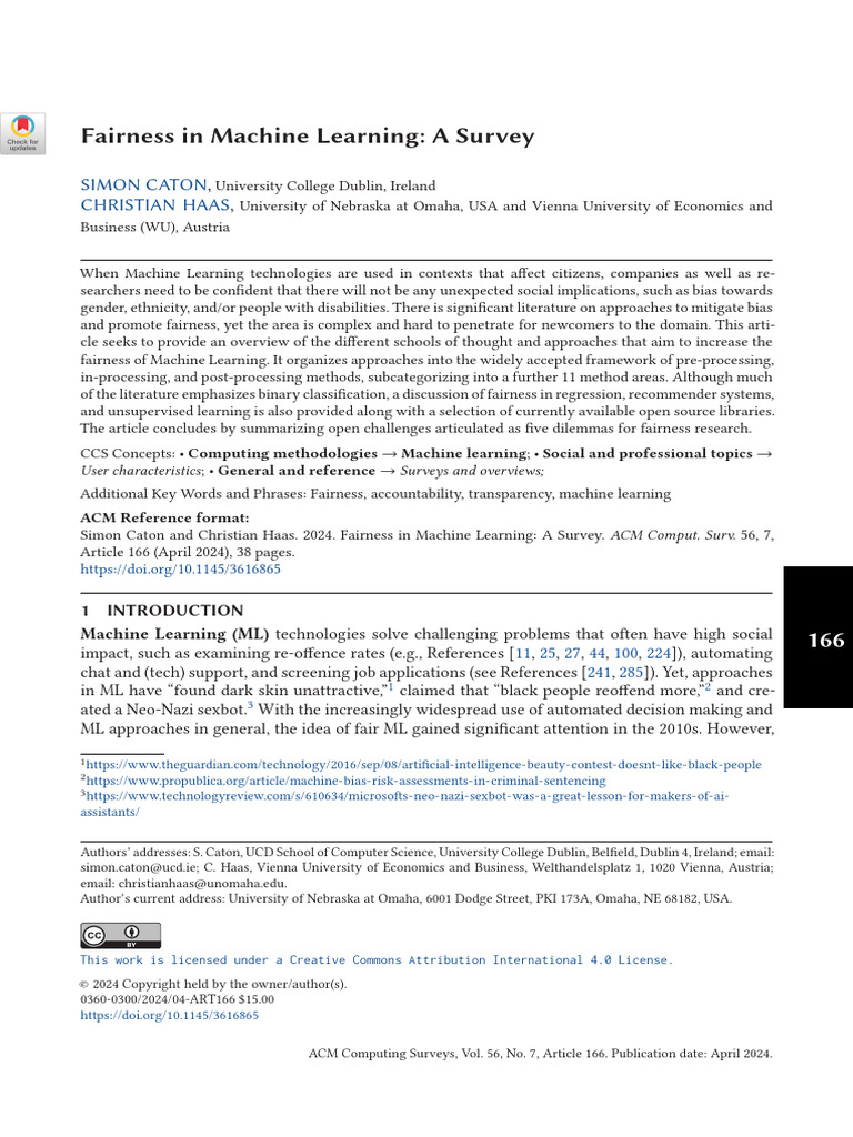 Fairness in Machine Learning: A Survey | PDF