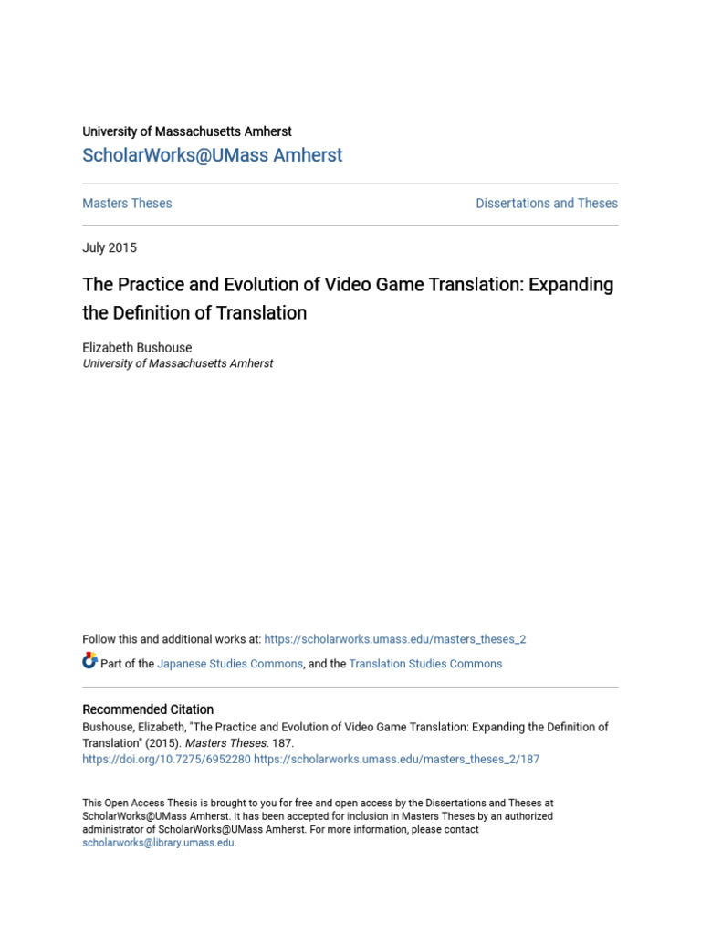 The Practice and Evolution of Video Game Translation Expanding t | PDF