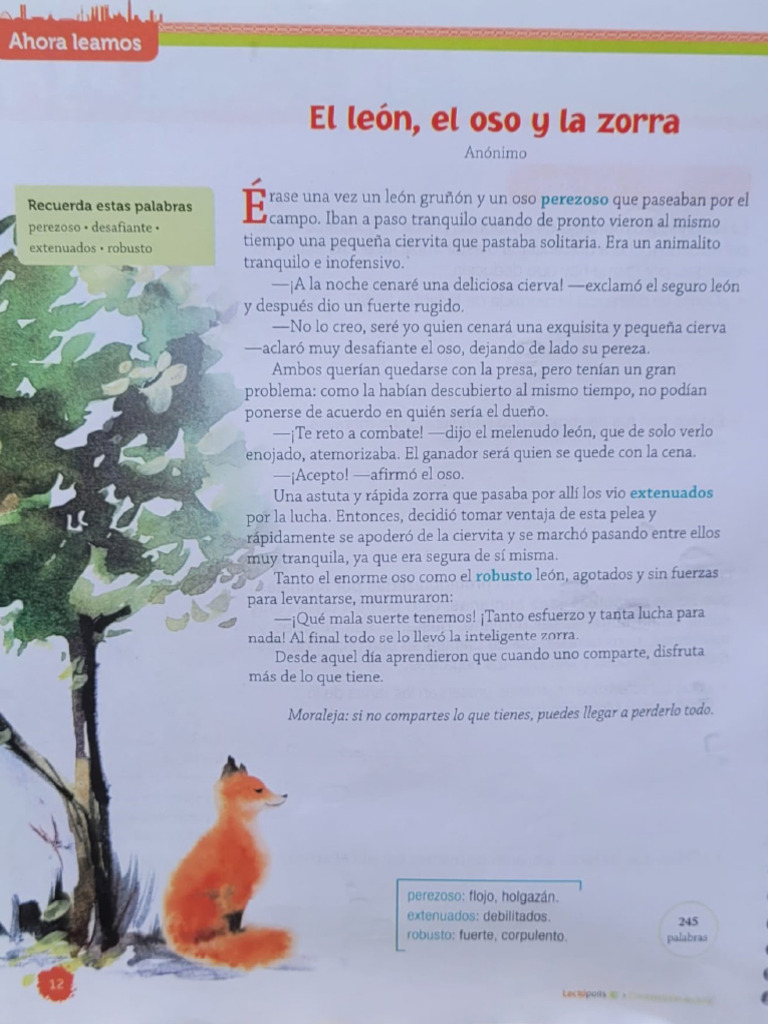 La Fábula - Guía 2, Características de Personajes | PDF