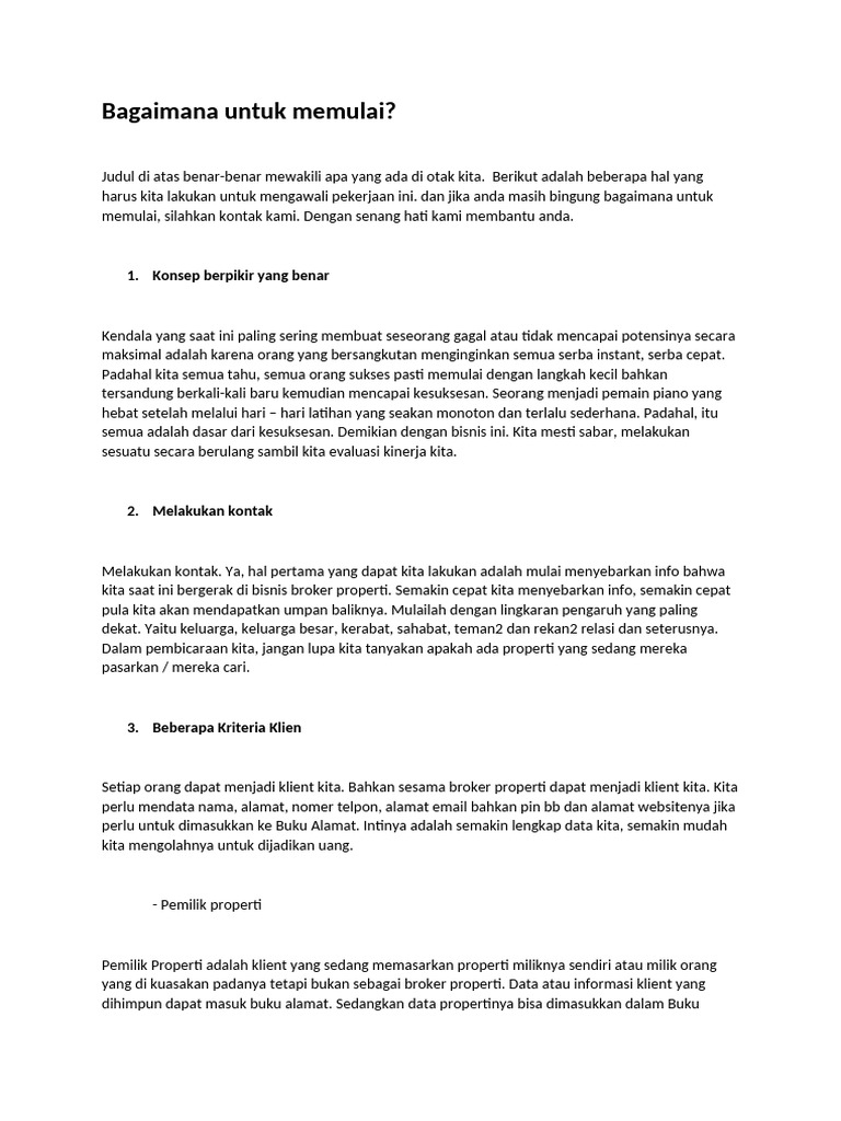 Bagaimana untuk memulai | PDF