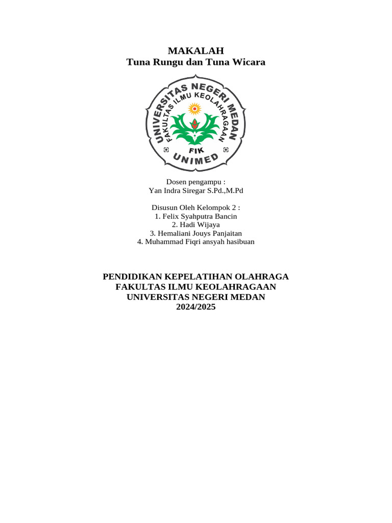 Makalah Tuna Rungu Dan Wicara | PDF