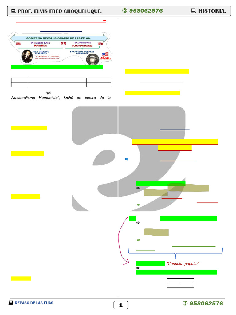 Repaso de Gob. Rev Ff Aa (Historia) y Mecanismos de Participacion Ciudadana (Civica) 2x1 | PDF