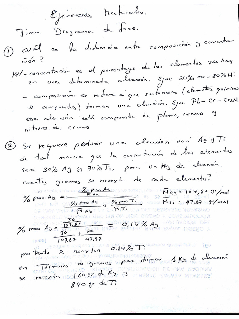 Ejercicios Resueltos Diagramas de Fase | PDF