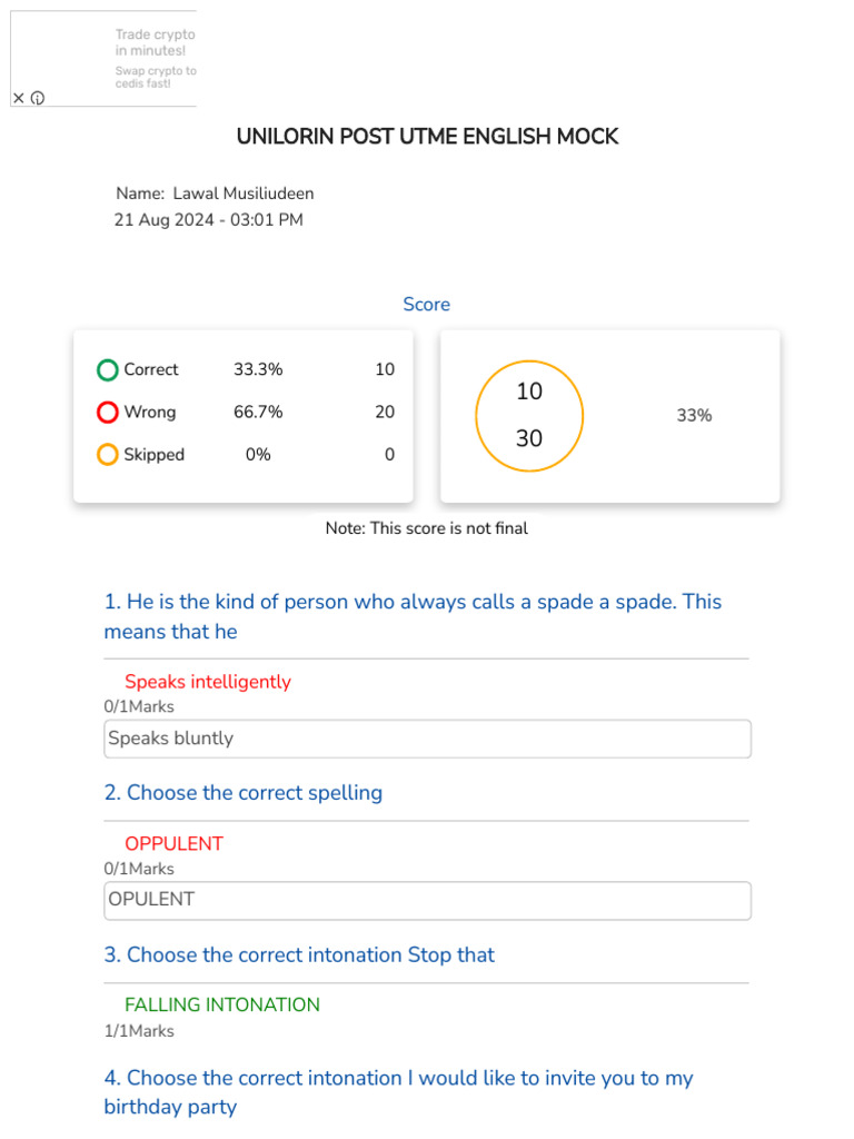 Mock Test | PDF