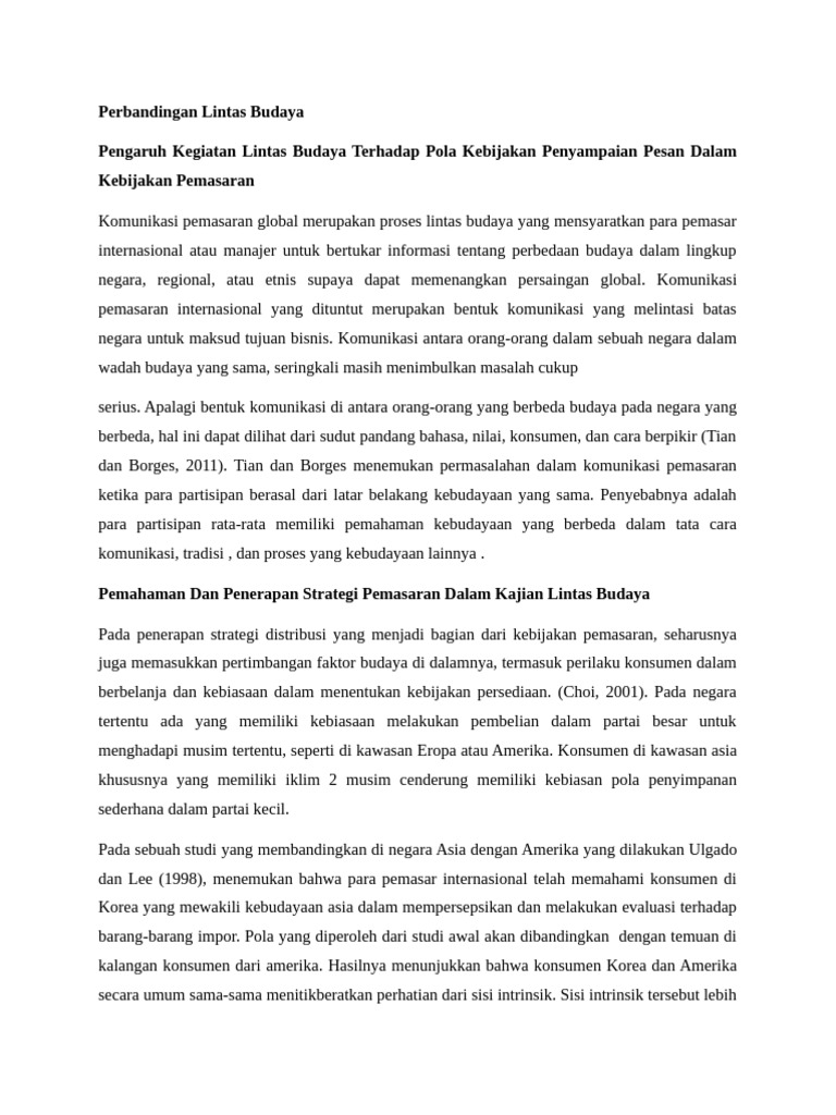 RMK 3 - Perbandingan Lintas Budaya | PDF