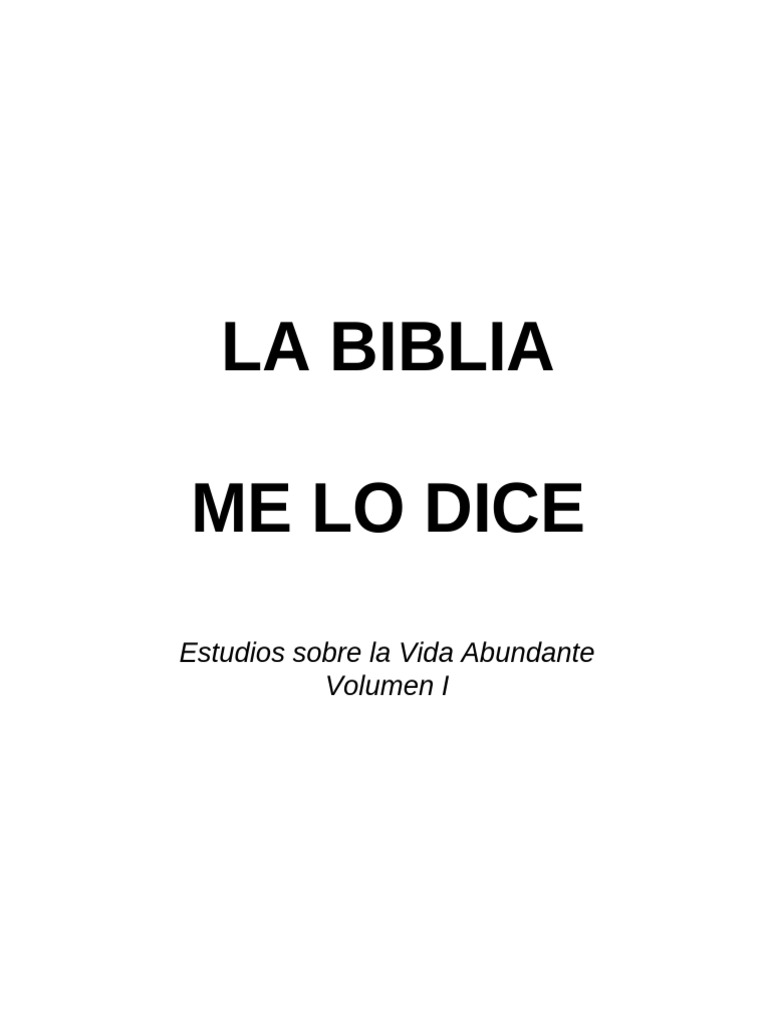 La Biblia Me Lo Dice | PDF