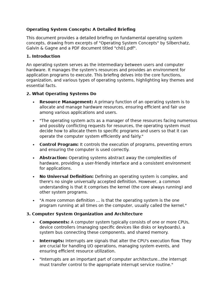 Operating System Concepts | PDF
