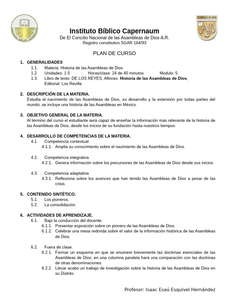 Plan de Curso | PDF