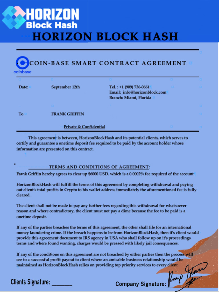 Coinbase Smart Contract Agreement | PDF