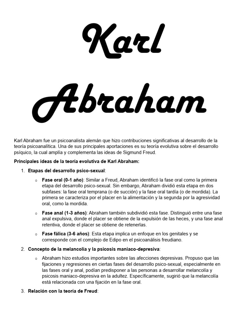 Karl Abraham | PDF