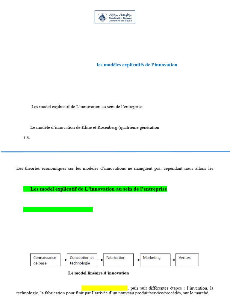 Les Models Explicatifs de L'innovation | PDF