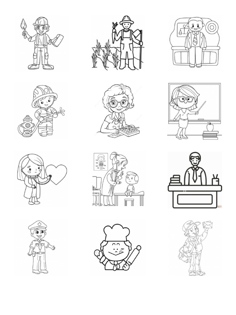 PROFESIONES PARA COLOREAR DE 5 CM | PDF
