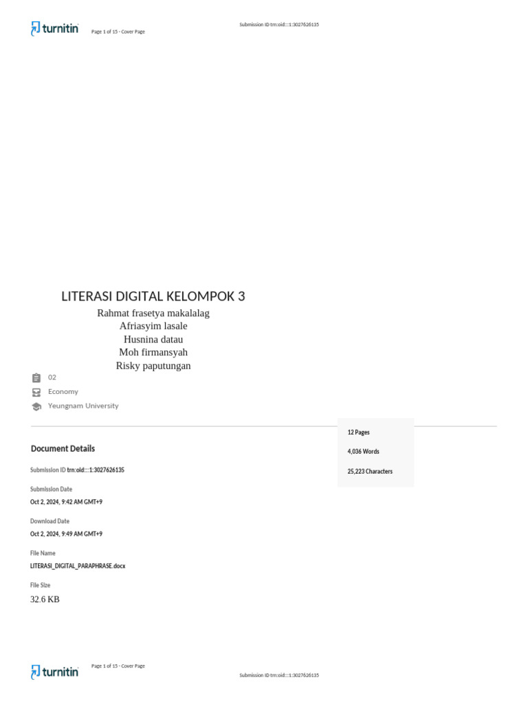 LITERASI - DIGITAL Klmpok 3 Klas A | PDF