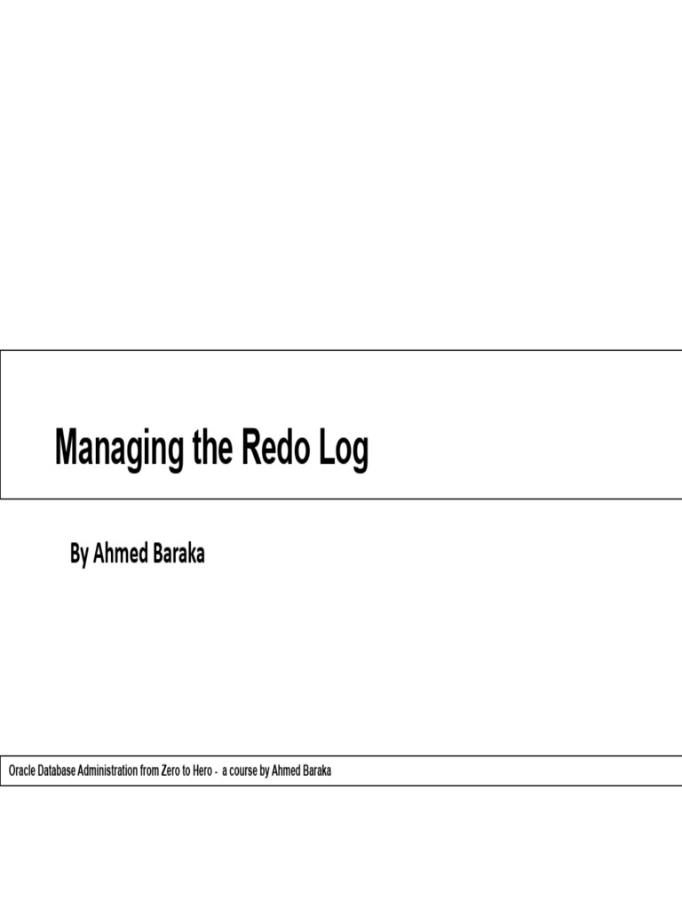 Managing The Redo Log | PDF
