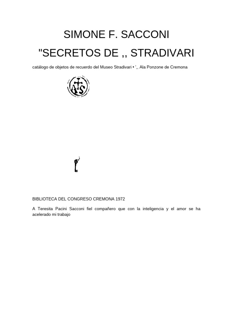 Secreto de Stradivari - Simone F. Sacconi | PDF