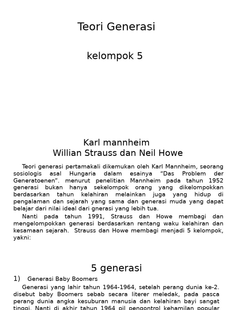 Teori Generasi | PDF