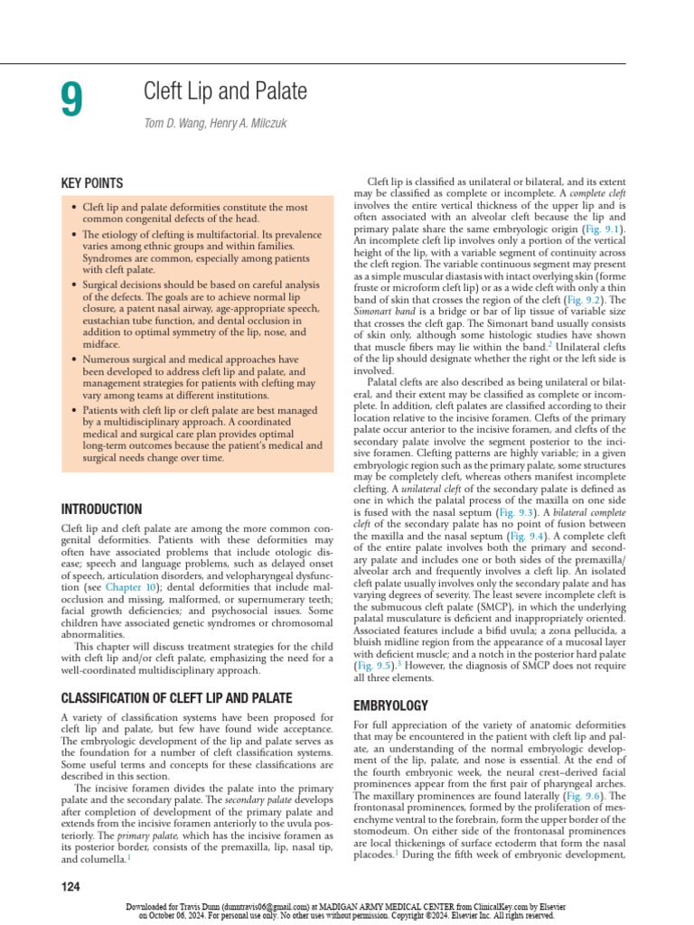 Cleft Lip and Palate | PDF | Human Nose | Human Anatomy