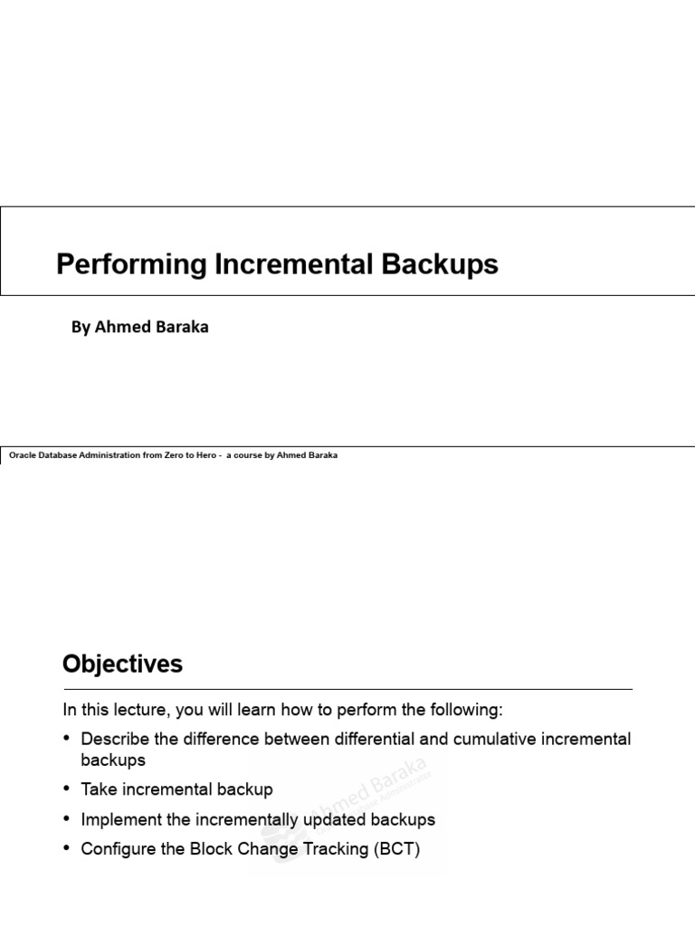 Performing Incremental Backups | PDF