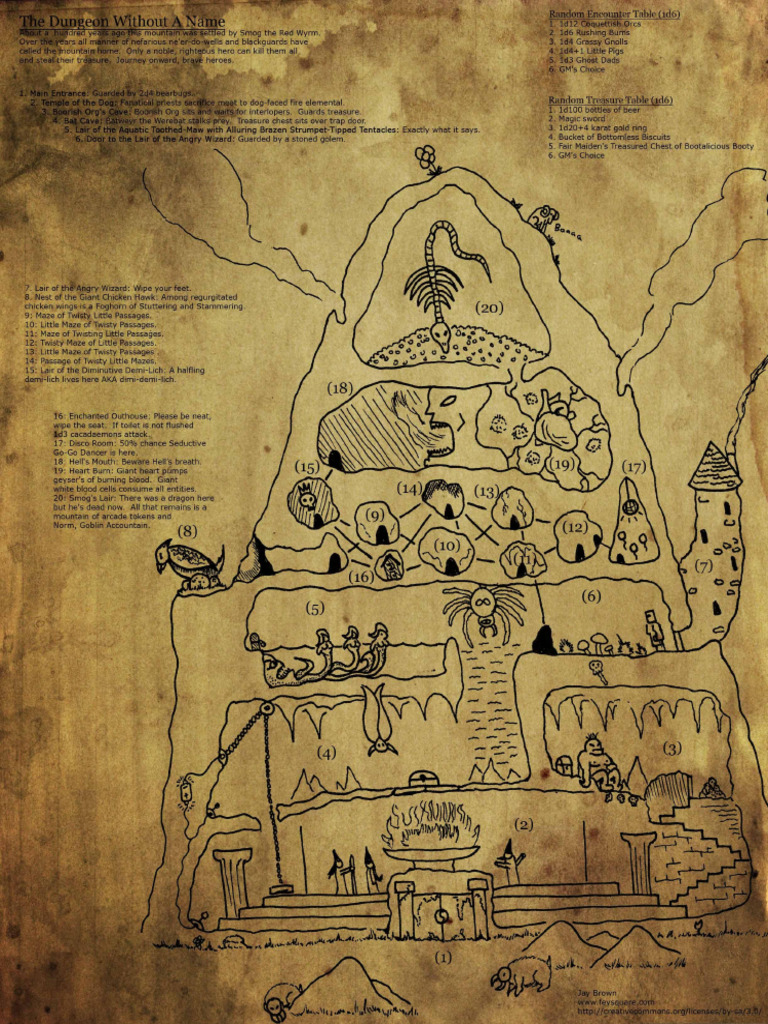 One Page Dungeon - The Dungeon Without A Name | PDF