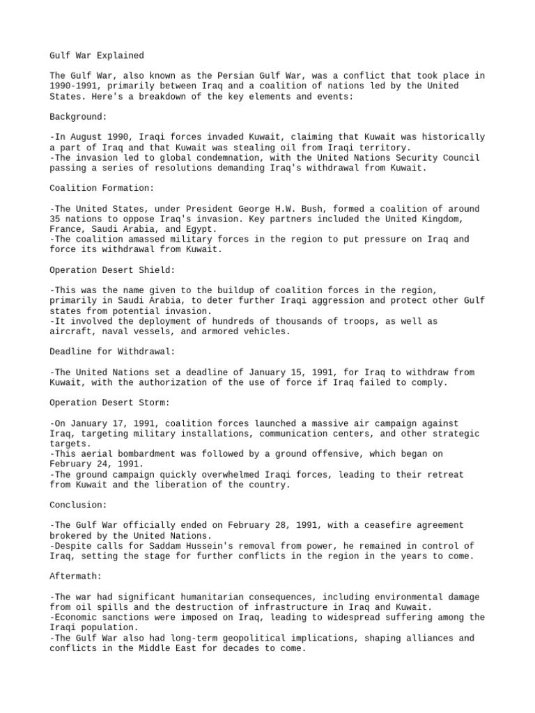 Gulf War Explained | PDF