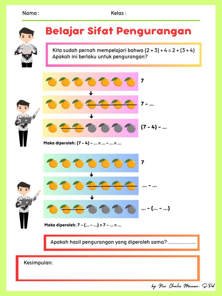 Sifat Operasi Pengurangan (Visual) | PDF