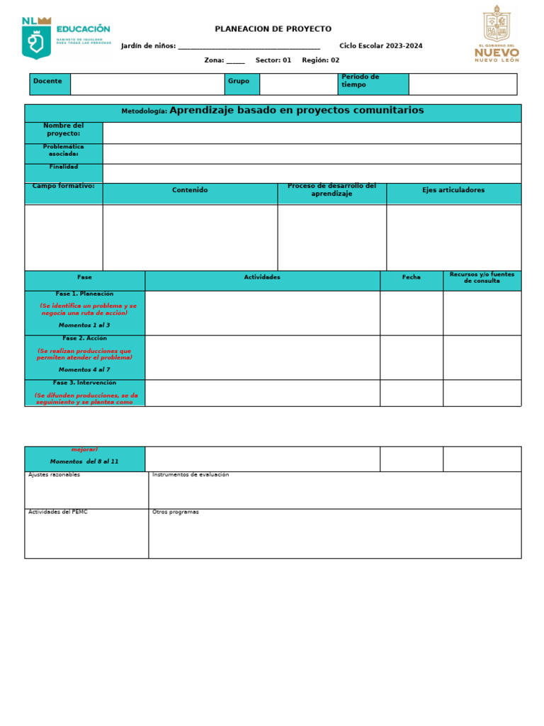 FORMATO DE PROYECTO comunitarios(1) | PDF