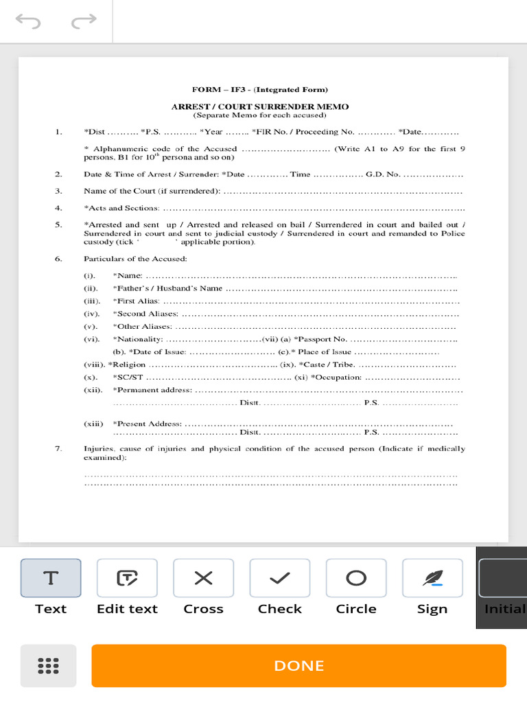 PDFfiller - Police Arrest Format PDF | PDF