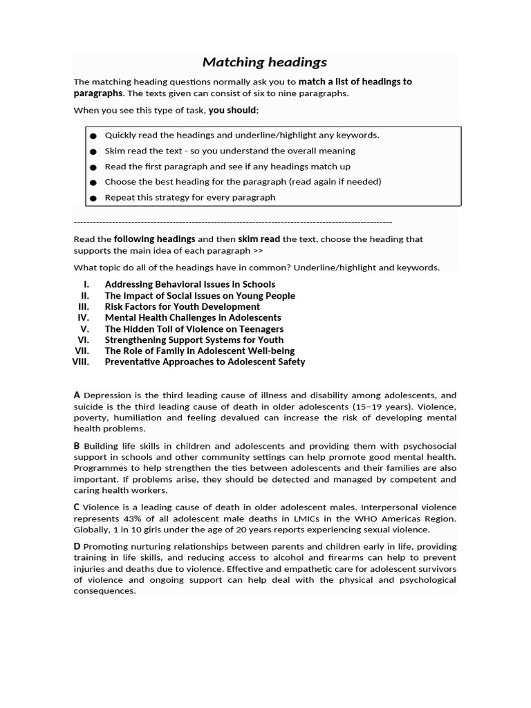Matching Headings | PDF