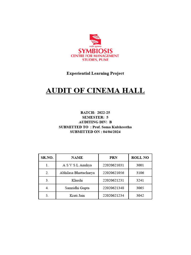 Auditing Project Report (1) | PDF