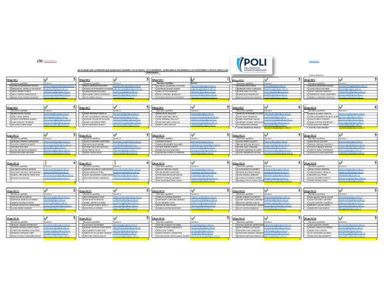 Grupos para Trabajos - V240909 - Vfinal | PDF