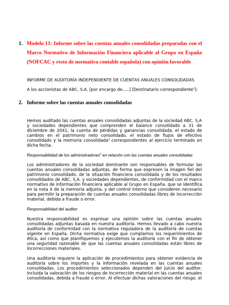 Modelos de Informes de Auditoría Independiente 11 2 | PDF | Contralor | Negocios
