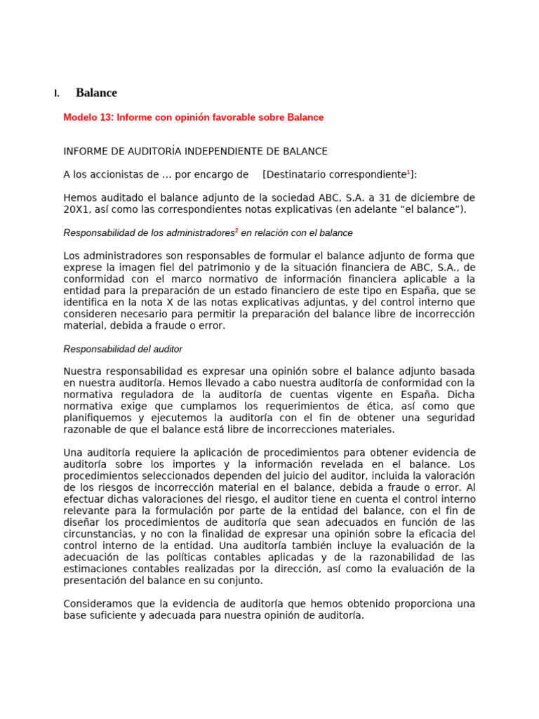 Modelos de Informes de Auditoría Independiente 13-4 | PDF | Auditoría | Negocios