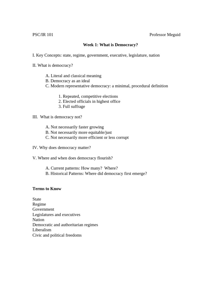 101 Handout Week 1 | PDF